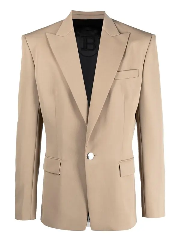Balmain Single-breasted Wool Suit Jacket - Neutrals