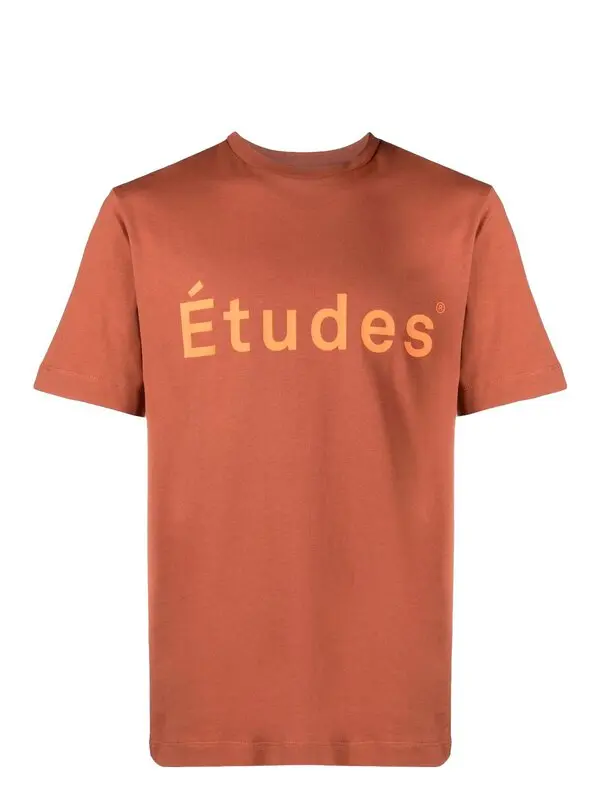 ÉTUDES STUDIO Logo-print Organic Cotton T-shirt - Brown