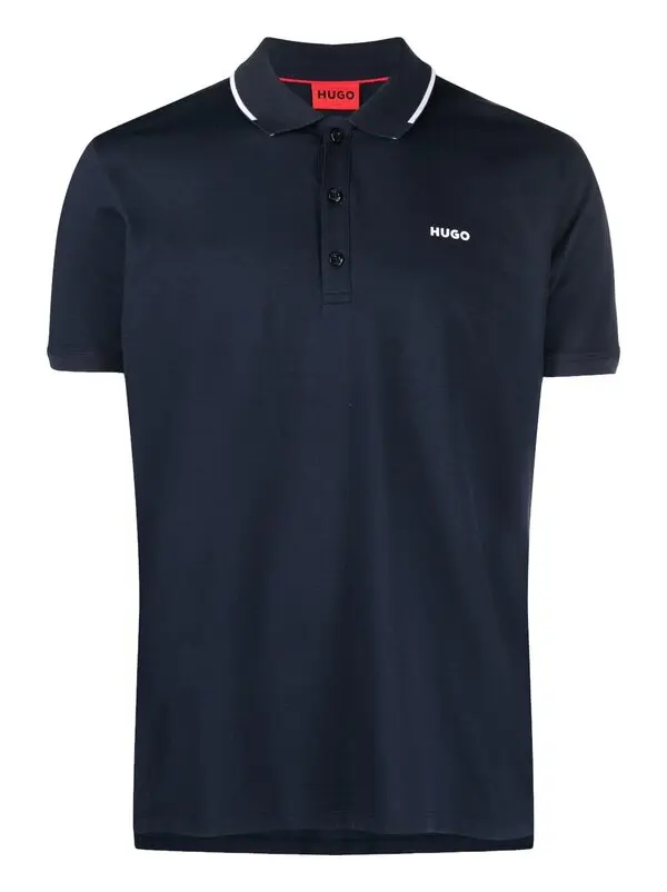 Hugo Chest Logo-print Polo Shirt - Blue
