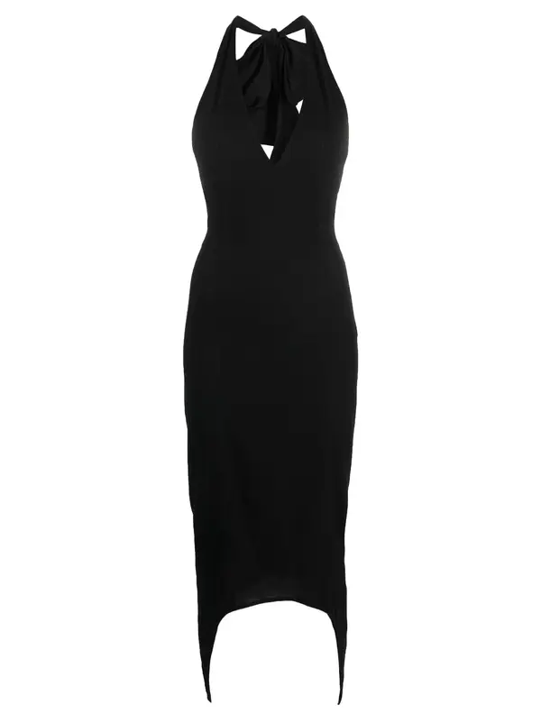 Patou Halterneck Midi Dress - Black