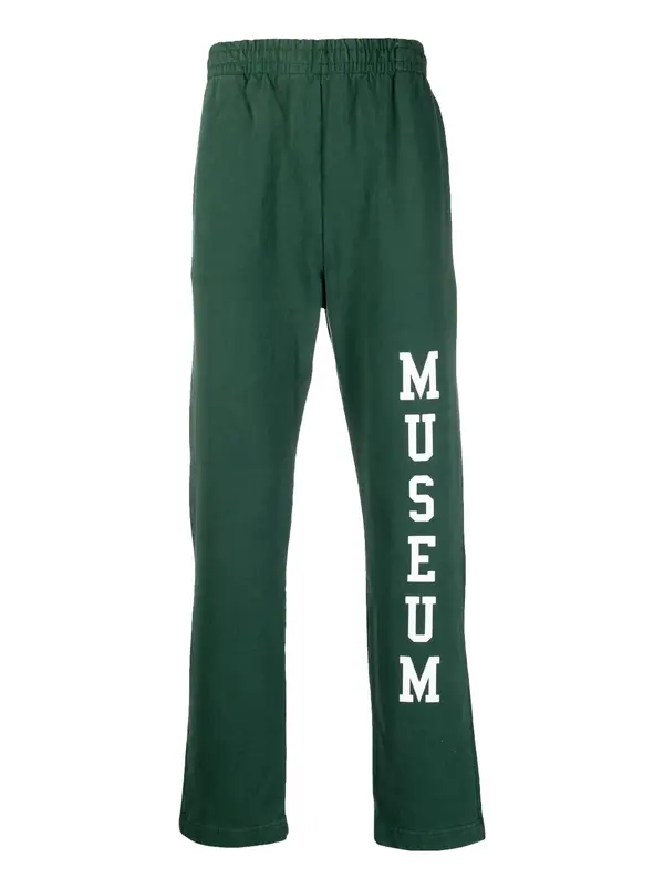MUSEUM OF PEACE & QUIET Logo-print Cotton Pants - Green