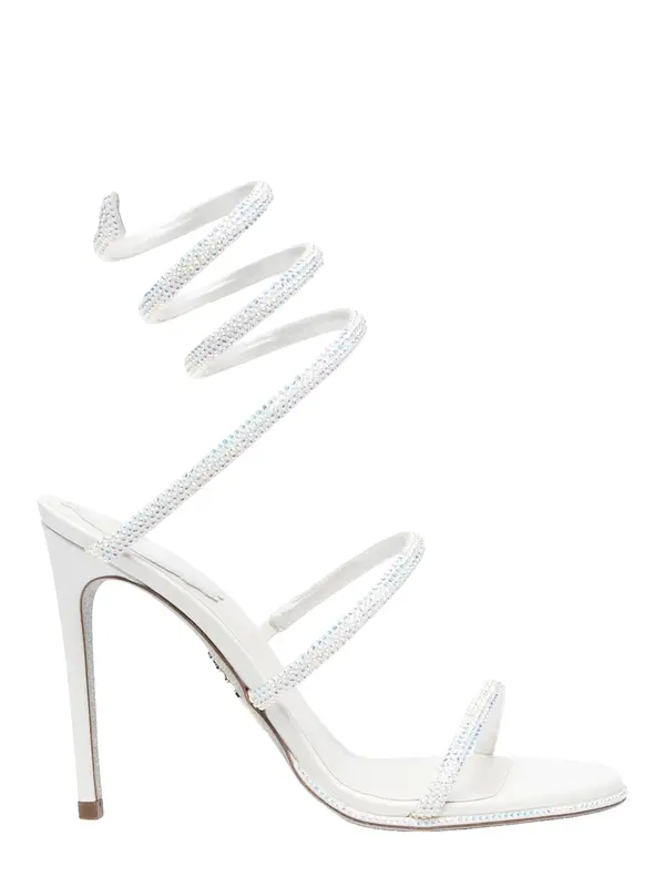 Rene Caovilla Crystal-embellished Leather Sandals - Neutrals