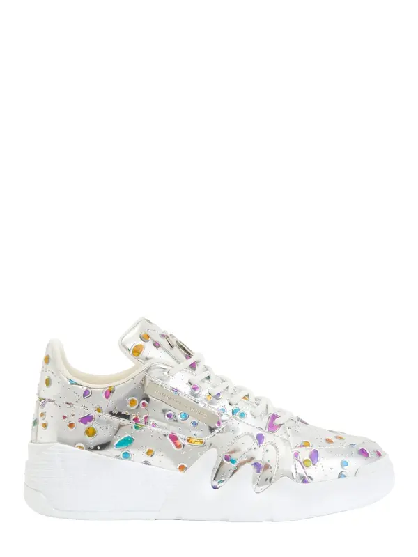 GIUSEPPE ZANOTTI Talon Abstract-print Low-top Sneakers - Silver