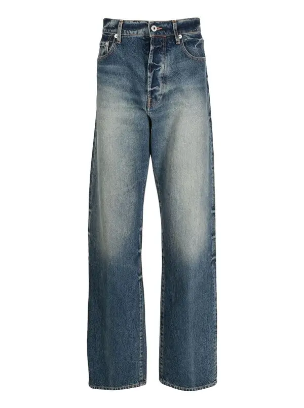 Kenzo Stonewashed Straight-leg Jeans - Blue