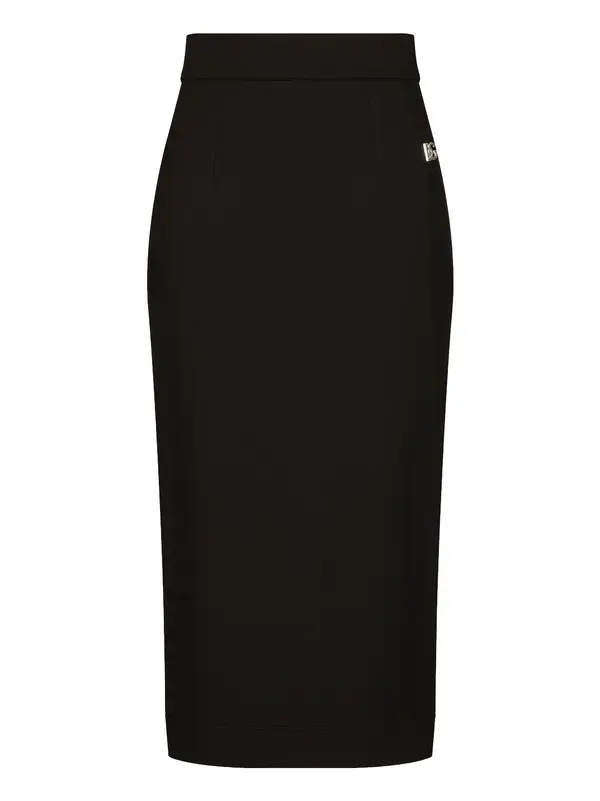 Dolce & Gabbana Milano-rib Midi Skirt - Black