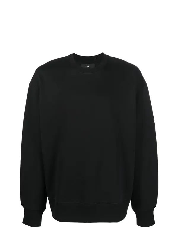 Y3 Logo Print Crewneck Sweatshirt - Black