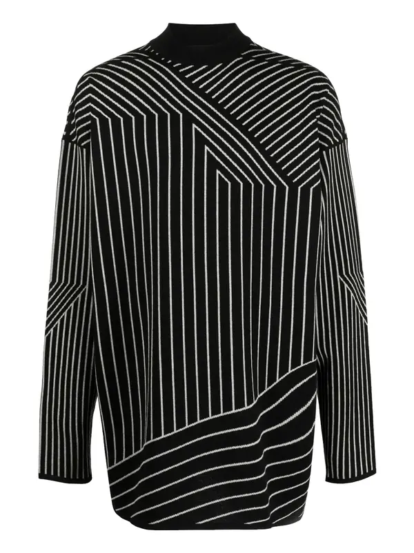 Rick Owens Multi-stripe Virgin Wool Jumper - Black