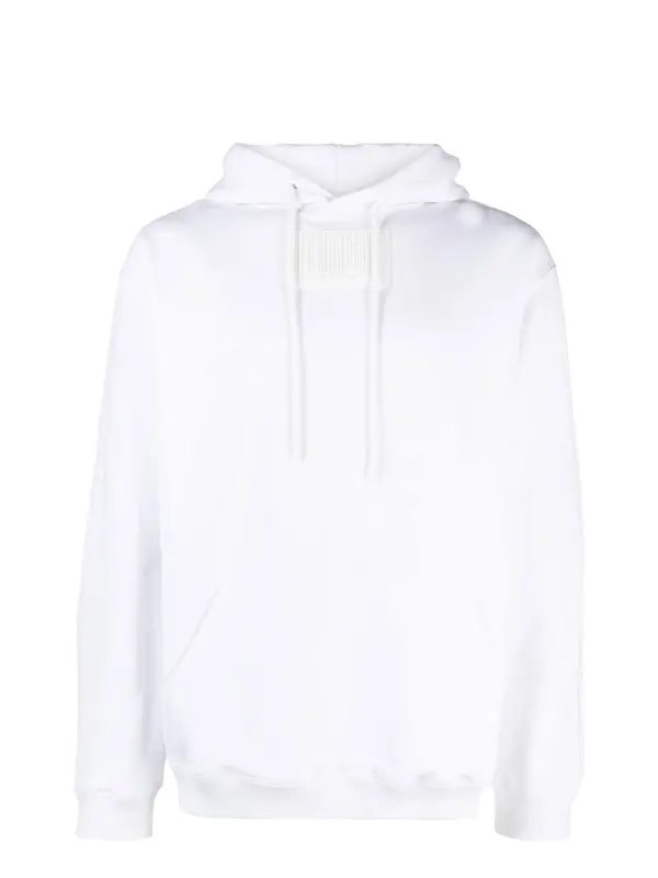 VTMNTS Barcode-patch Drawstring Hoodie - White