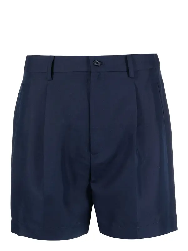 Ralph Lauren Pleated Silk Shorts - Blue