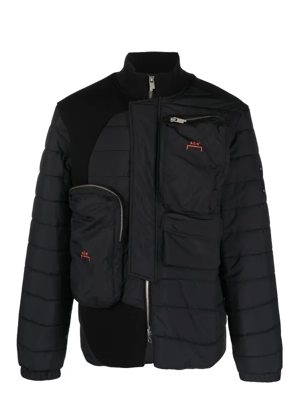 A-COLD-WALL* Logo-print Asymmetric Padded Jacket - Black
