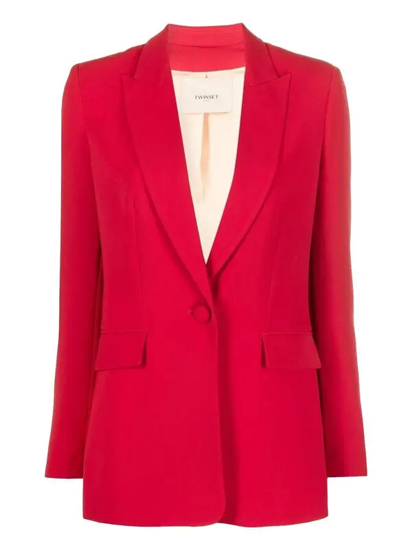 TWINSET Fitted Single-breasted Blazer - Red