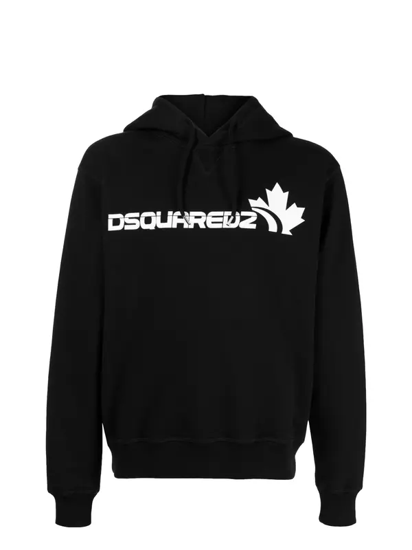 Dsquared2 Logo-print Long-sleeve Hoodie - Black