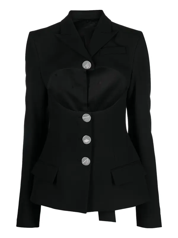 Attico Gwenda Single-breasted Blazer - Black