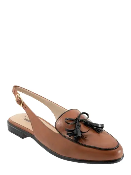 Trotters Lillie Slingback Loafer - Cognac/black
