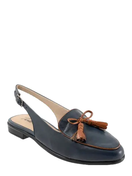 Trotters Lillie Slingback Loafer - Navy/tan