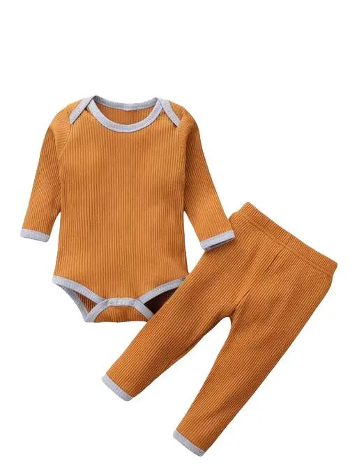 ASHMI & CO. Rowan Long Sleeve Bodysuit & Leggings Set - Brown