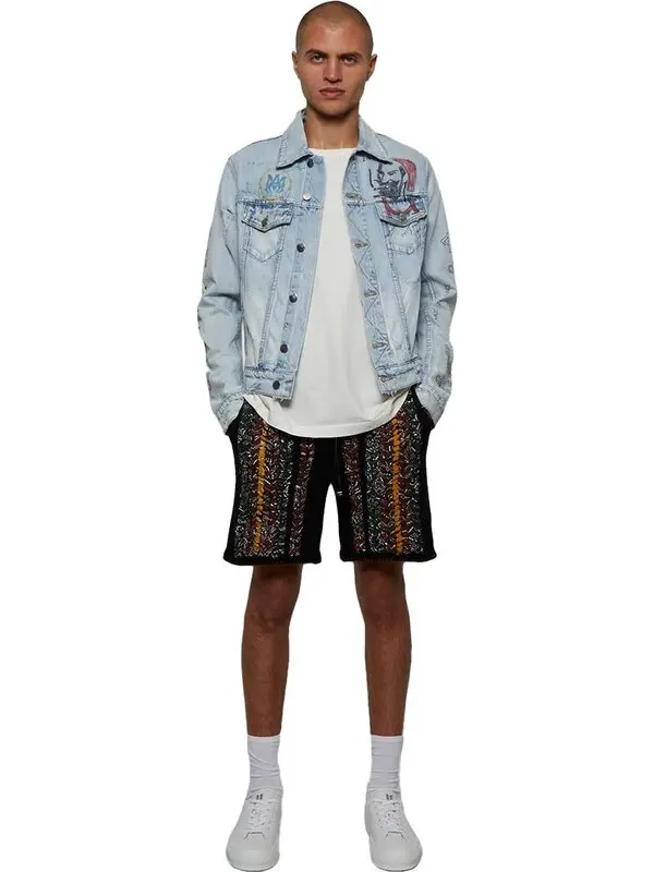 Amiri Braided Bandana Shorts - Black