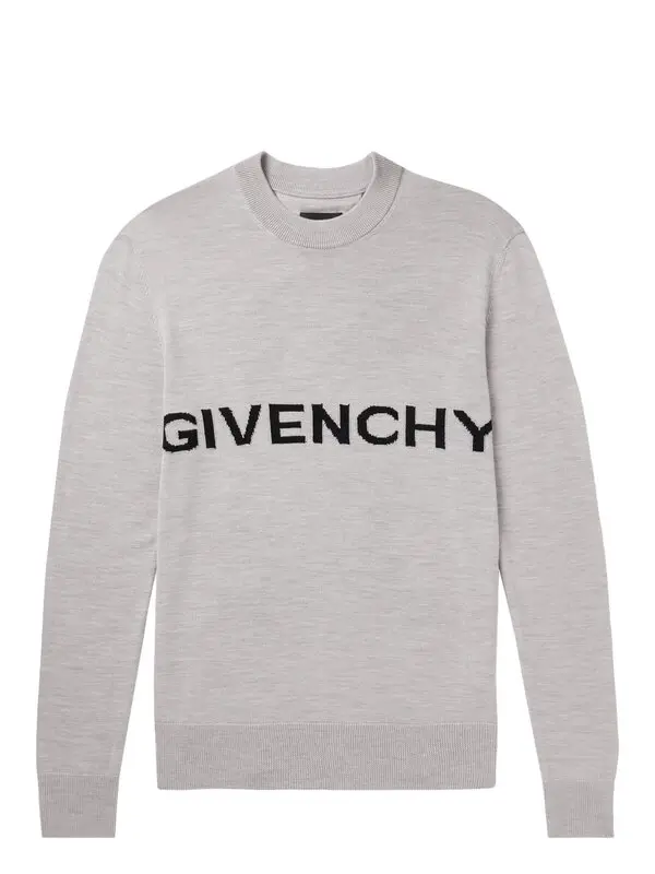 Givenchy Disney Oswald Slim-fit Intarsia Wool Sweater - Gray