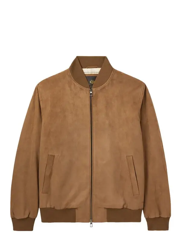 Loro Piana Lp Ivy Suede Bomber Jacket - Brown