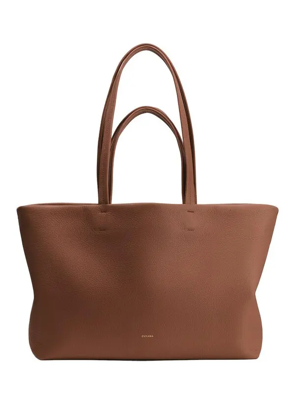 Cuyana Leather Tote Bag - Dark Chestnut