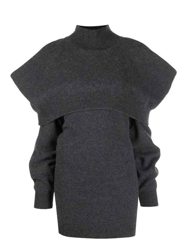 Alexander Wang Knitted Cold-shoulder Mini Dress - Grey