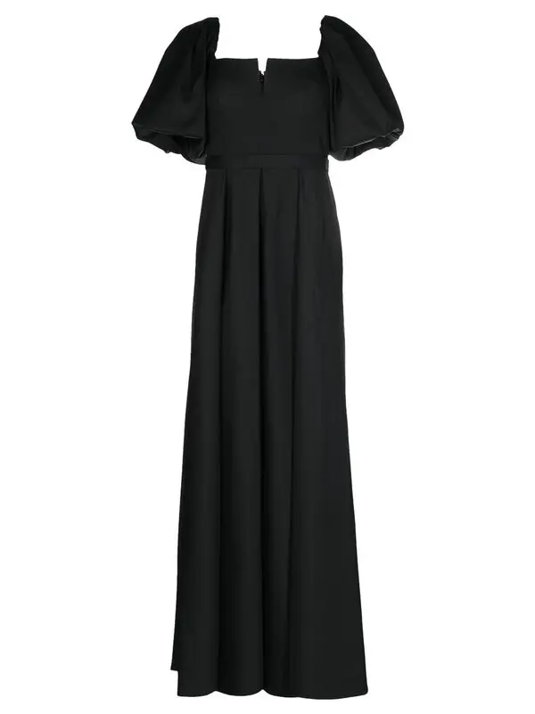 Alberta Ferretti Pleat-detail Gown - Black