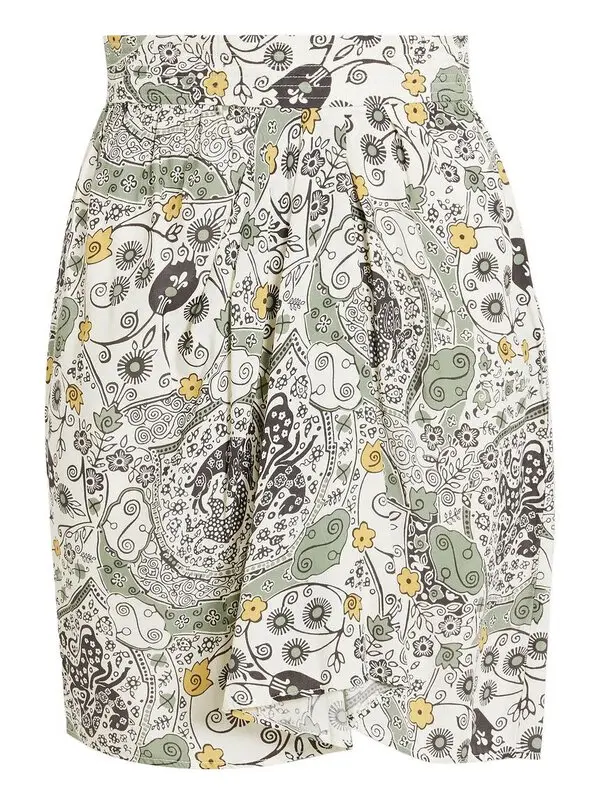 MARANT ETOILE Printed Pleated Mini Skirt - Sage Green