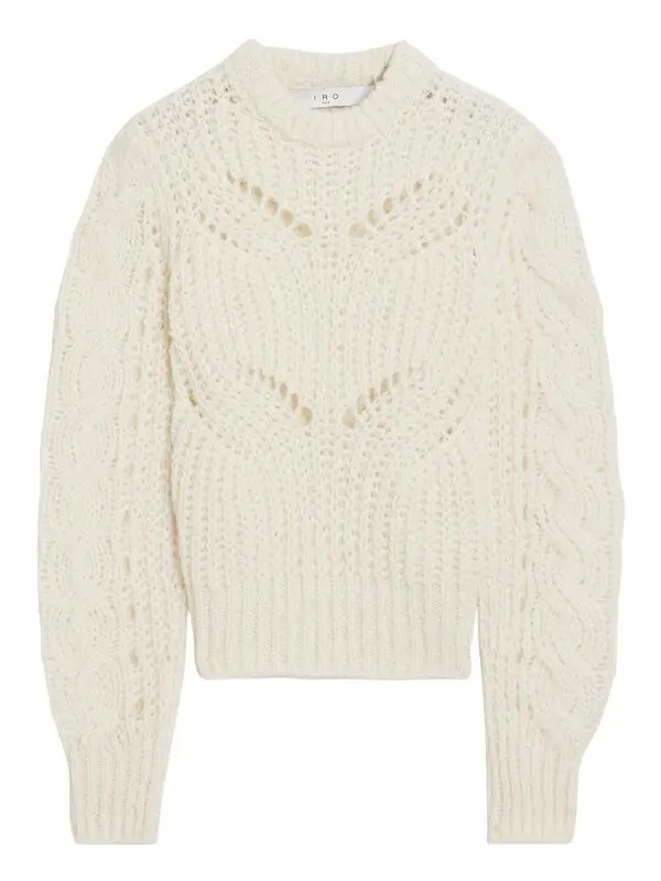 IRO PARIS Quane Pointelle-knit Sweater - Ivory