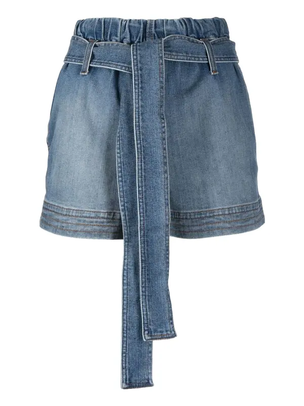 Stella McCartney Tie-waist Denim Shorts - Blue