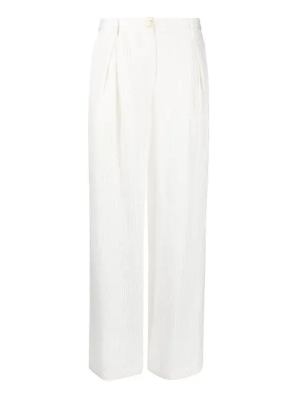 BLUGIRL Pinstriped Wide-leg Trousers - White