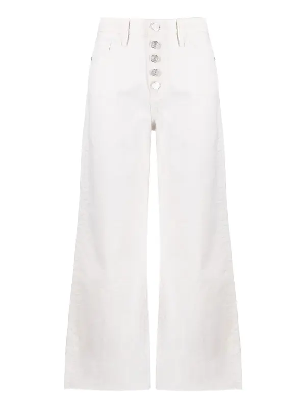 FRAME Cropped Wide-leg Jeans - White