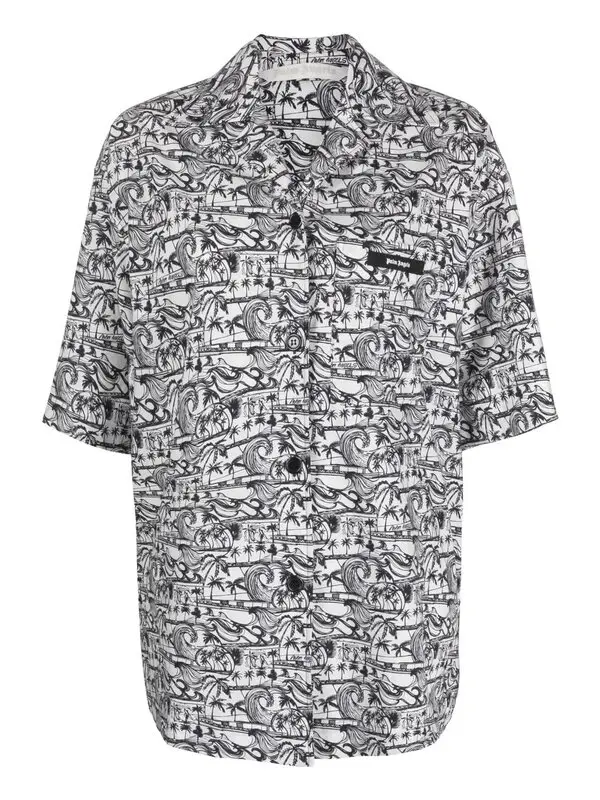 Palm Angels Palm Tree-print Shirt - White