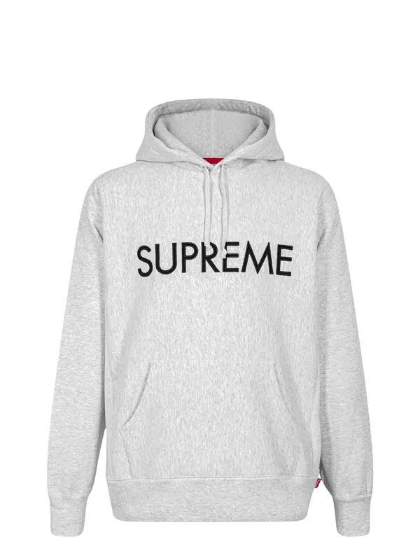 Supreme Capital Logo Hoodie - Grey
