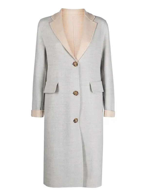 Eleventy Two-tone Wool Coat - Grey