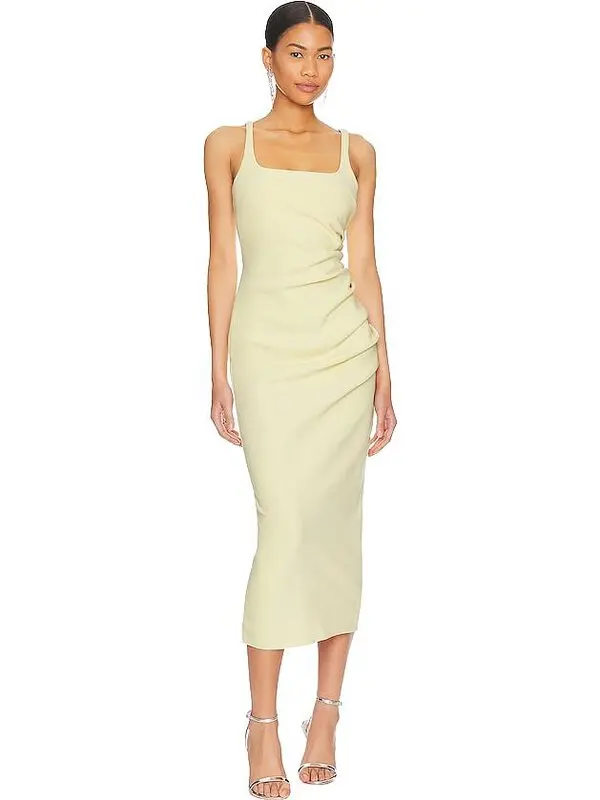 Bec & Bridge Karina Tuck Midi Dress - Butter Yellow