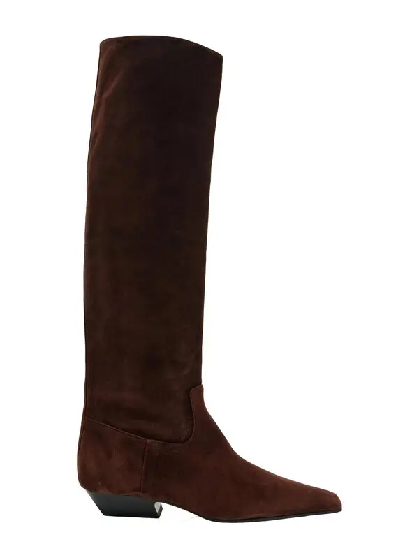 Khaite Marfa Suede Knee Boots - Brown