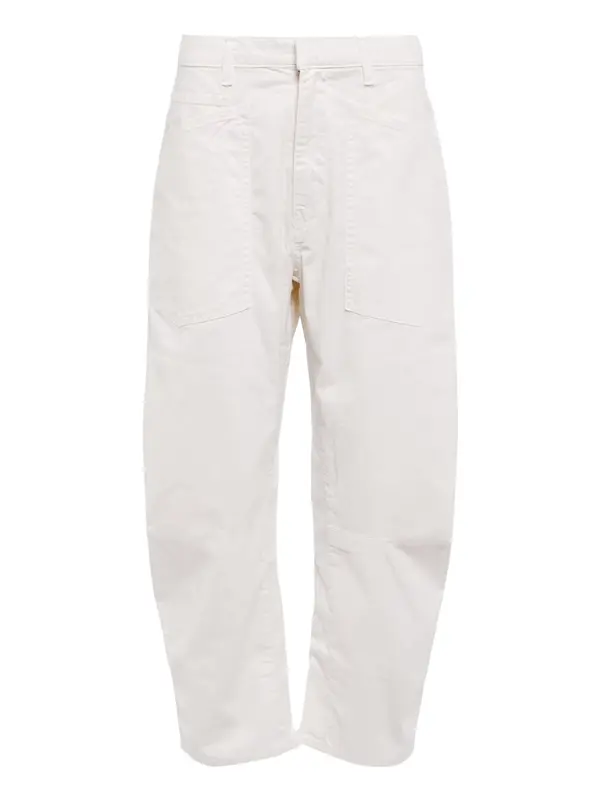 NILI LOTAN Shon Cotton-blend Twill Pants - White