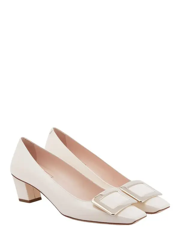 ROGER VIVIER Belle Vivier Patent Leather Pumps - White