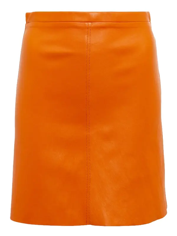 Stouls Lucie 22 Leather Miniskirt - Orange