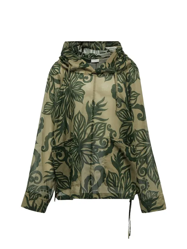 Dries Van Noten Calva Printed Hoodie - Green