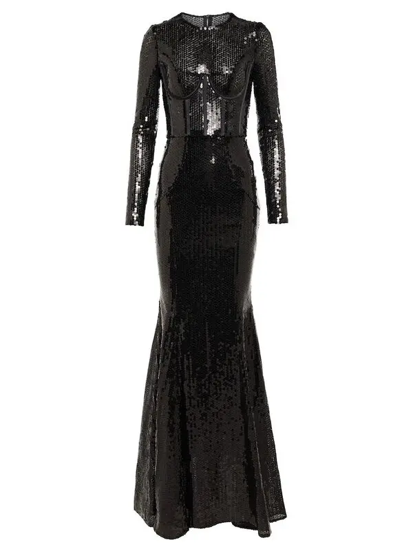 Dolce & Gabbana Sequined Gown - Black