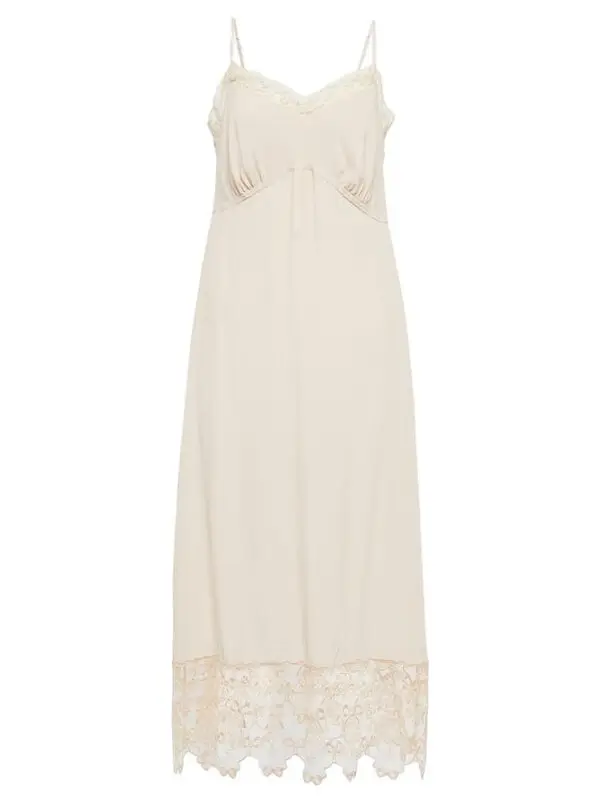 Simone Rocha Crêpe De Chine Slip Dress - Beige