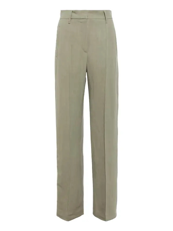 Brunello Cucinelli Straight Leg Twill Pants - Green