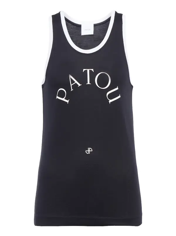 Patou Logo Cotton Tank Top - Blue