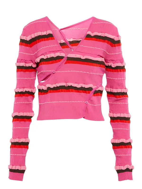 Jacquemus Le Cardigan Tordu Cropped Cardigan - Pink