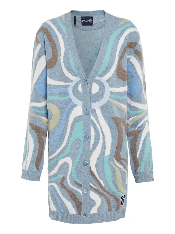 Emilio Pucci X Fusalp Intarsia Wool Cardigan - Blue