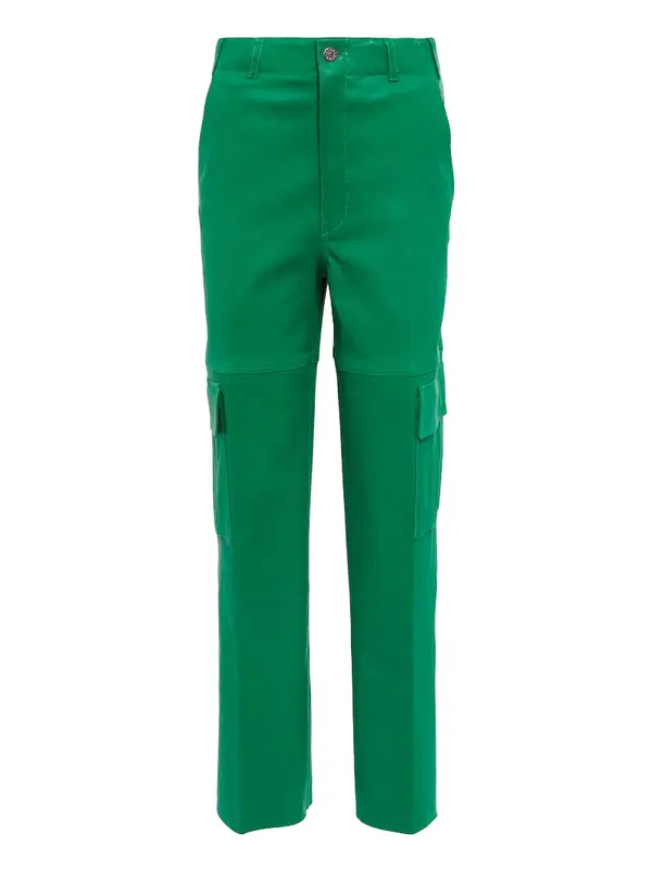 Stouls Axel Leather Cargo Trousers - Green