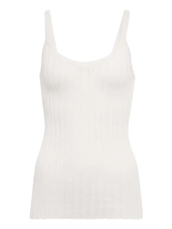 PETAR PETROV Taro Ribbed-knit Tank Top - White