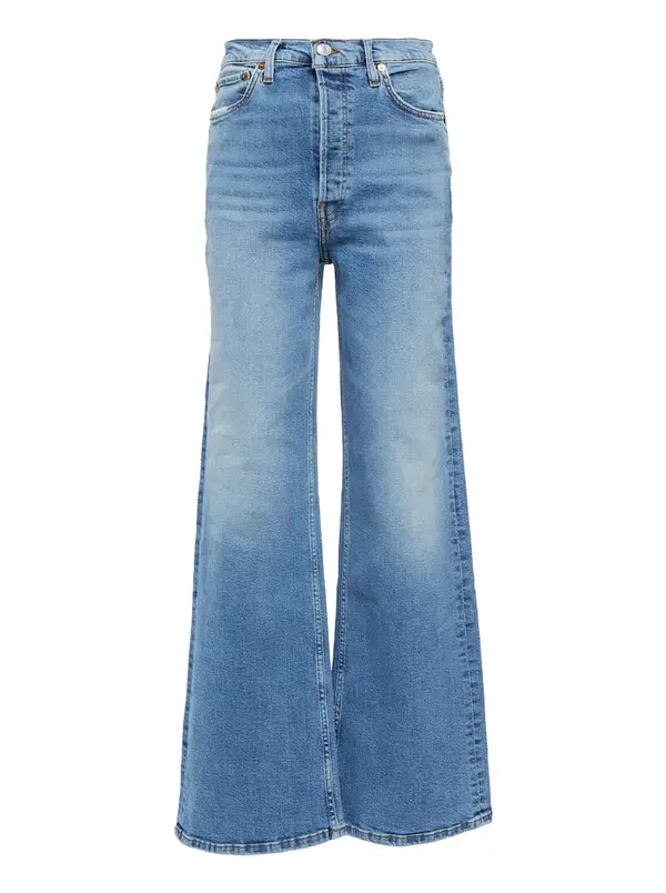 RE/DONE 70s High-rise Wide Leg Jeans - Blue