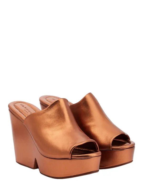 Clergerie Dolcy Platform Mules - Metallic